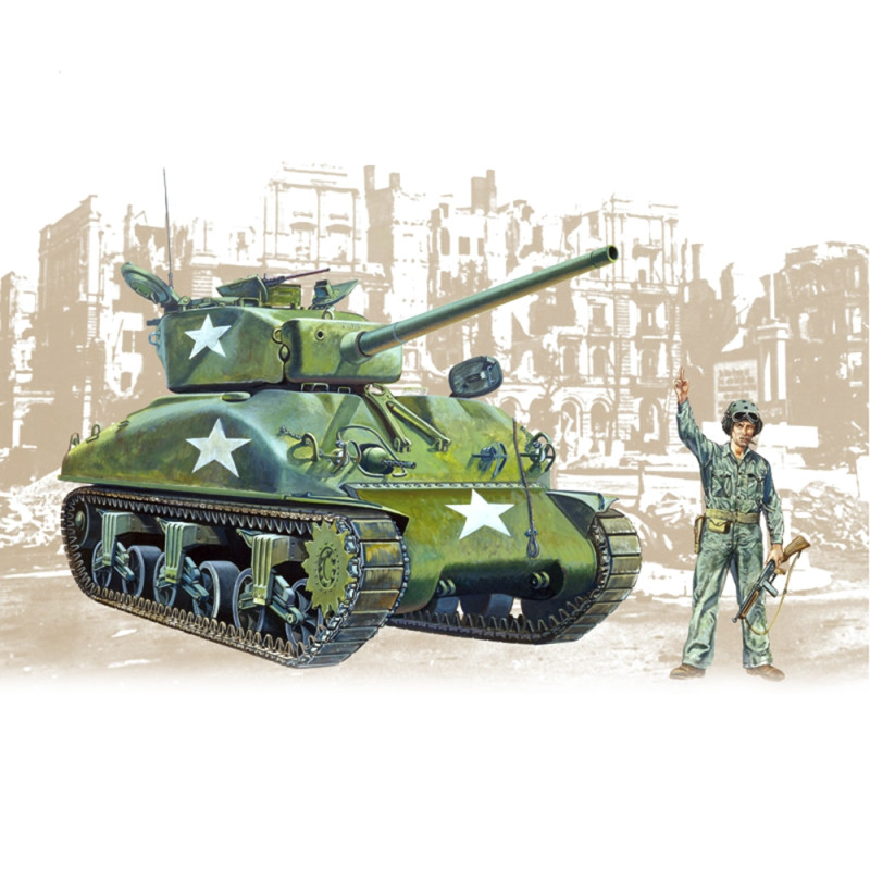 Char, Tank, M4A1 Sherman 1944 - ITALERI 225 - 1/35